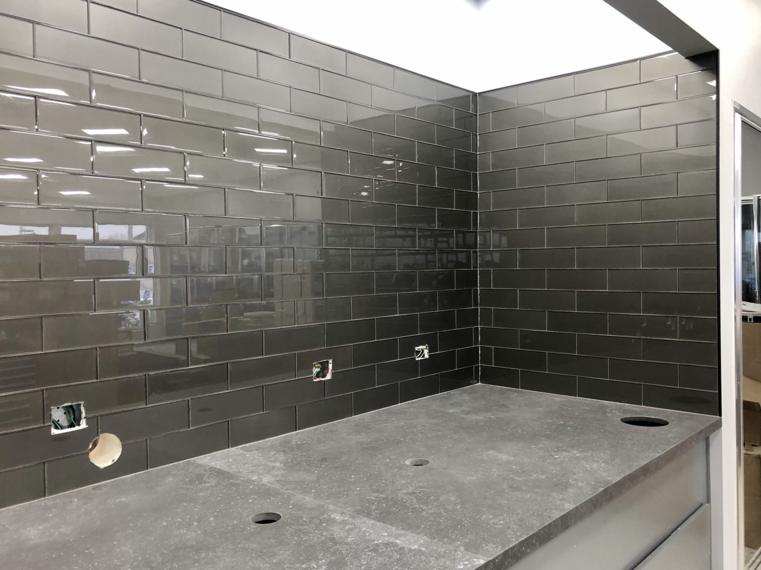 The doors have been painted and the wall tile installed at our ...